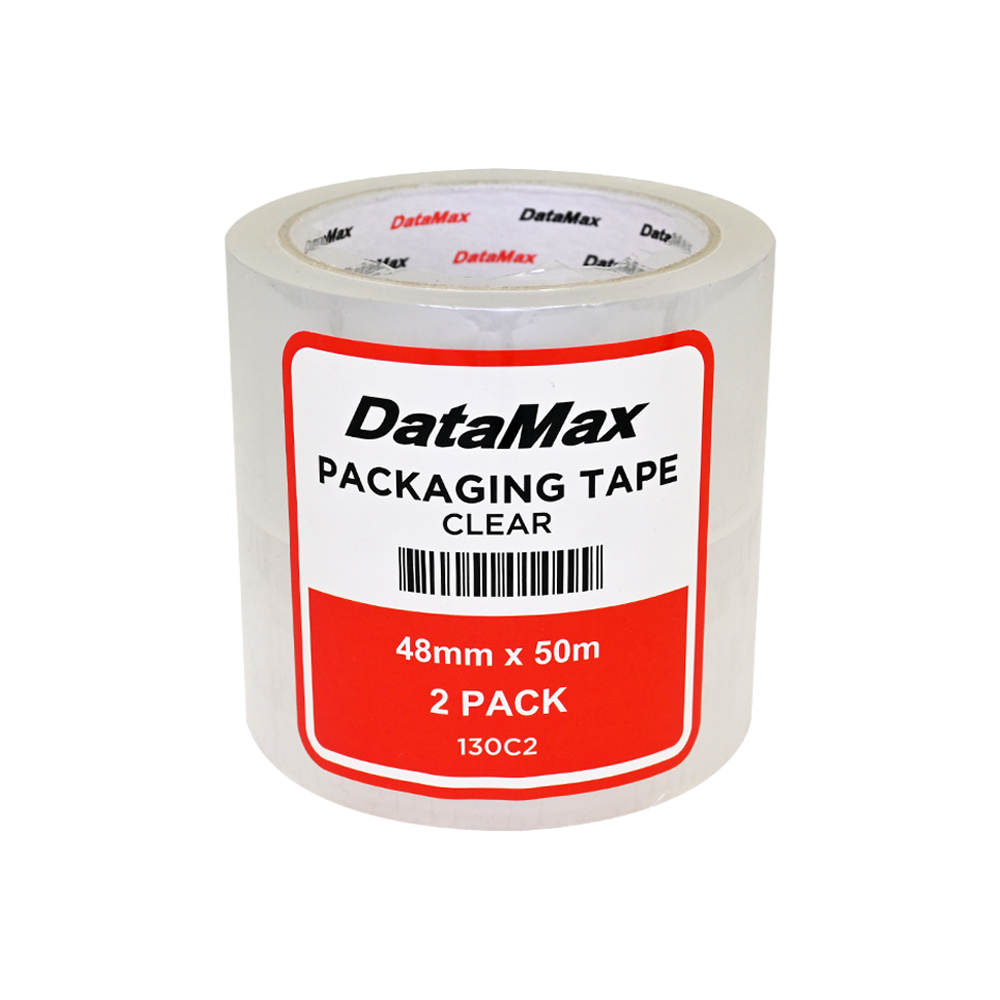 DataMax 130C2 Clear Packaging Tape 48mmx50m 2 Pack - Theodist