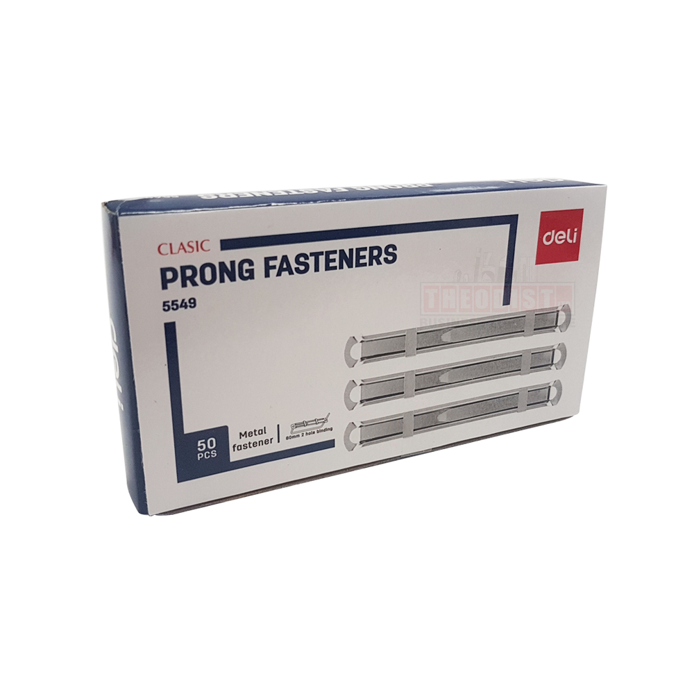 Deli 5549 Prong Fasteners 80mm 2 Hole Binding 50 Pack | Theodist - Theodist