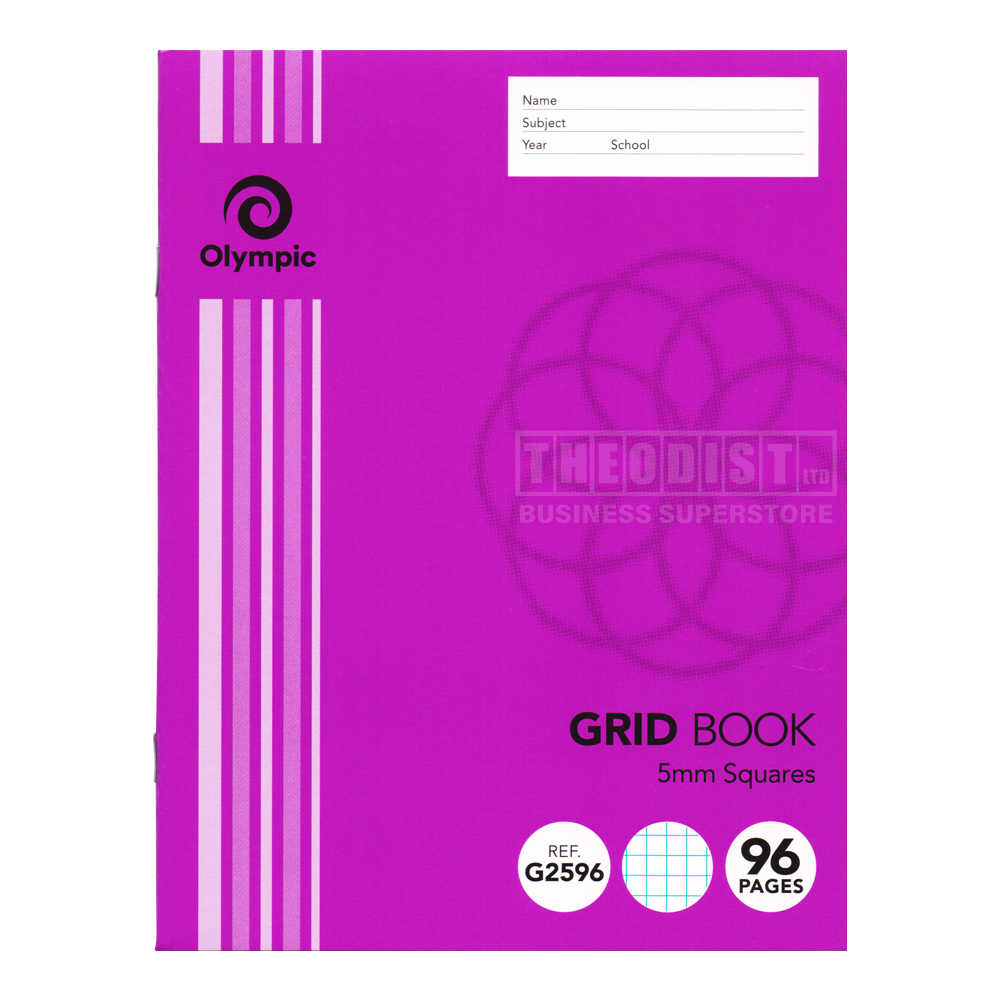 Olympic G2596 Grid Book 5mm Squares 96 Pages Theodist