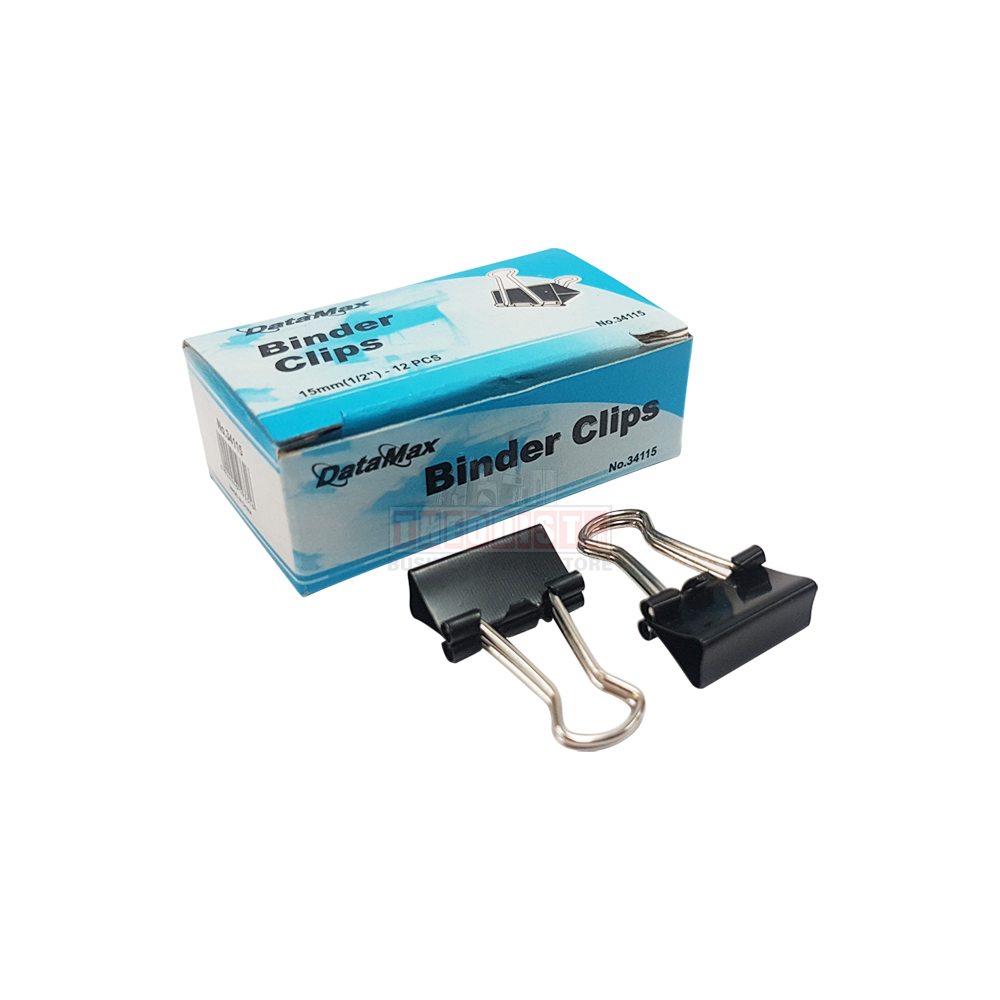 DataMax 34115 Foldback Binder Clips 15mm 12 Pack | Theodist - Theodist