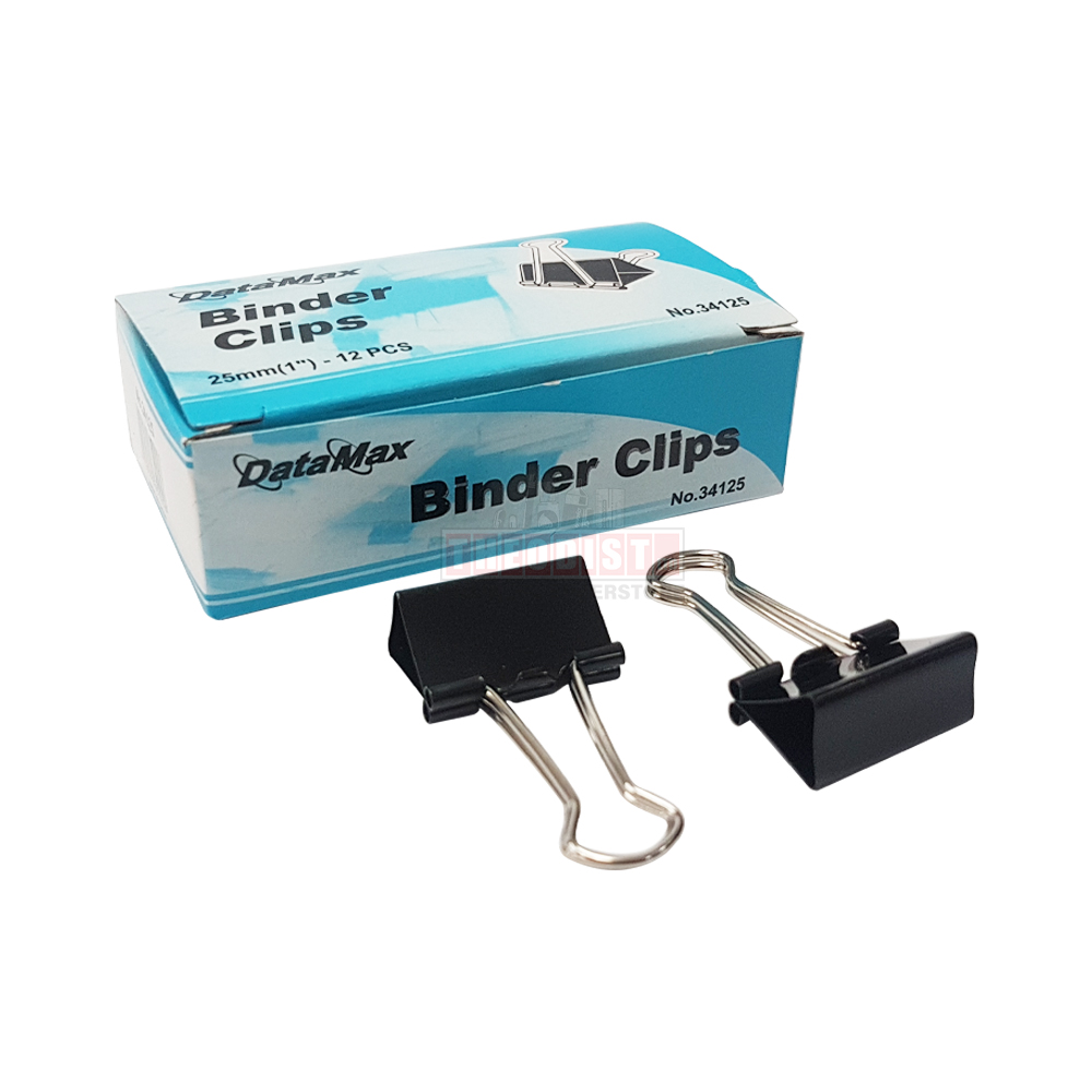 DataMax 34125 Foldback Binder Clips 25mm 12 Pack | Theodist - Theodist