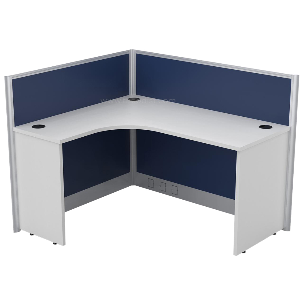 Partitioned Workstations 1-Person Compact Desk Left 1400x1200mm - Theodist