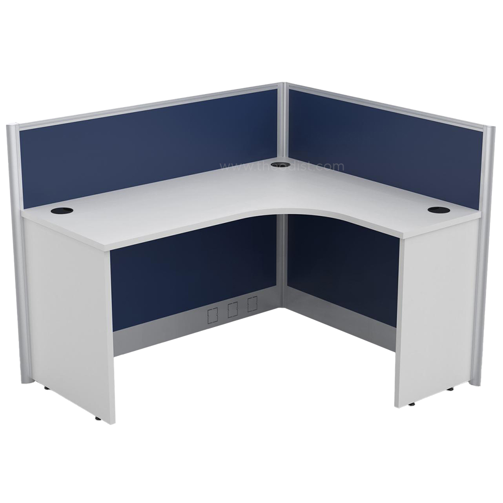 Partitioned Workstations 1-Person Compact Right 1400x1200mm - Theodist