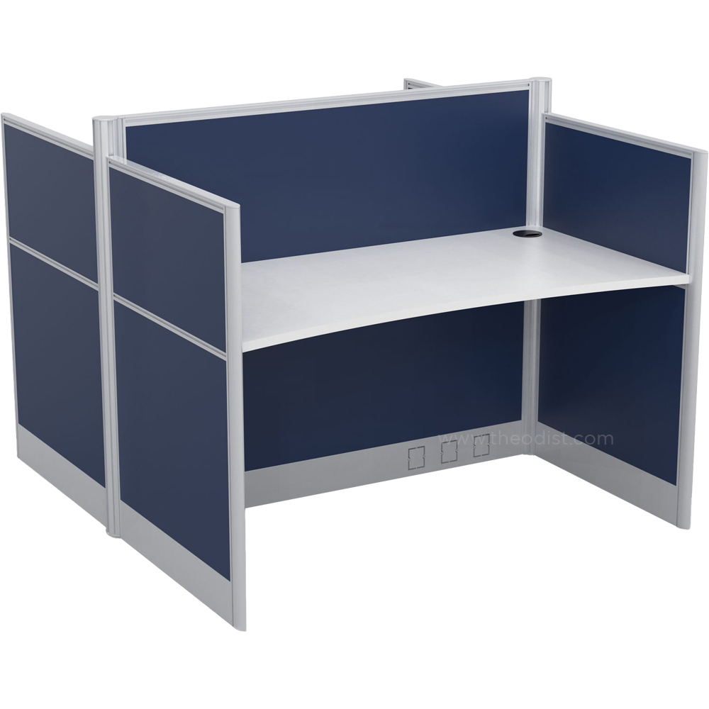 Partitioned Workstations 2-Person Desks H-Shaped 1400x1500mm - Theodist