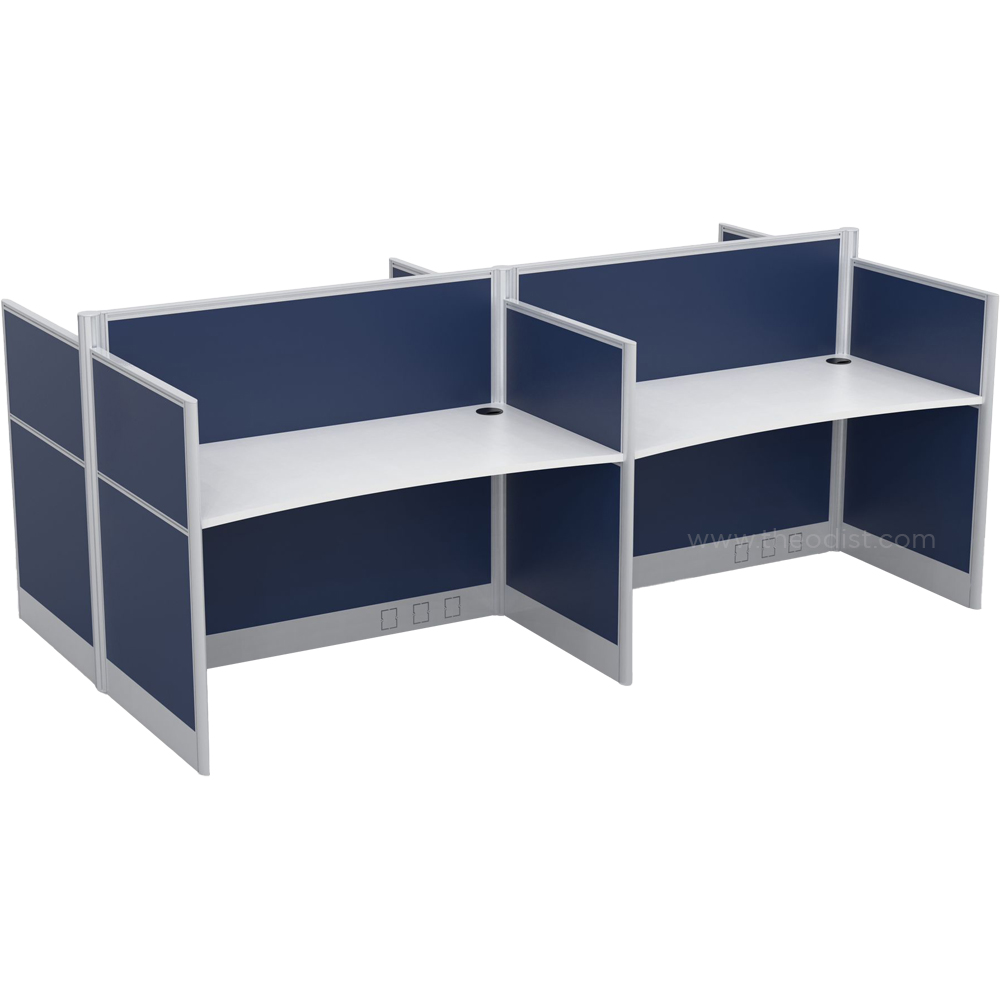 Partitioned Workstation 4-Person Desks 2800x1500mm - Theodist