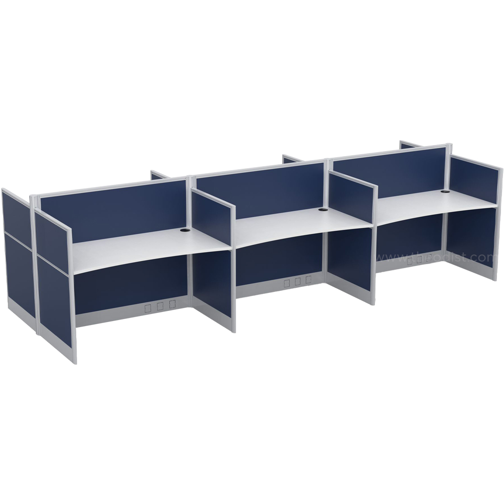 Partitioned Workstations 6-Person Desks 4200x1500mm - Theodist