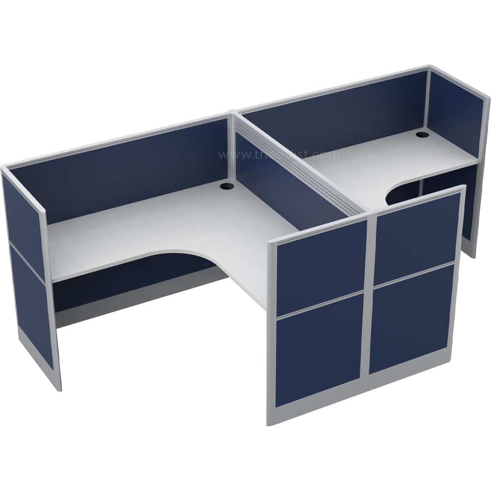 Partitioned Workstations 2-Person Complete Desks 1500x3000mm - Theodist