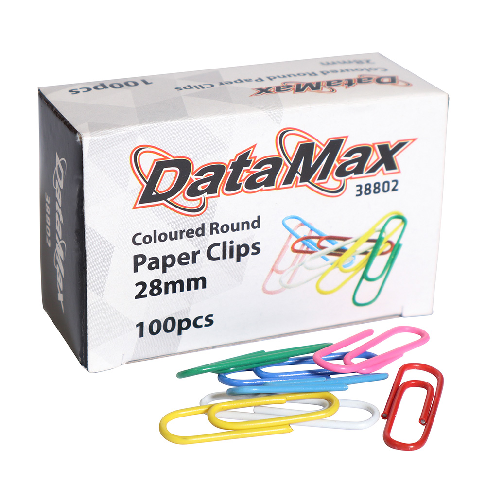 DataMax 38802 Paper Clips Coloured 28mm 100 Pack | Theodist - Theodist