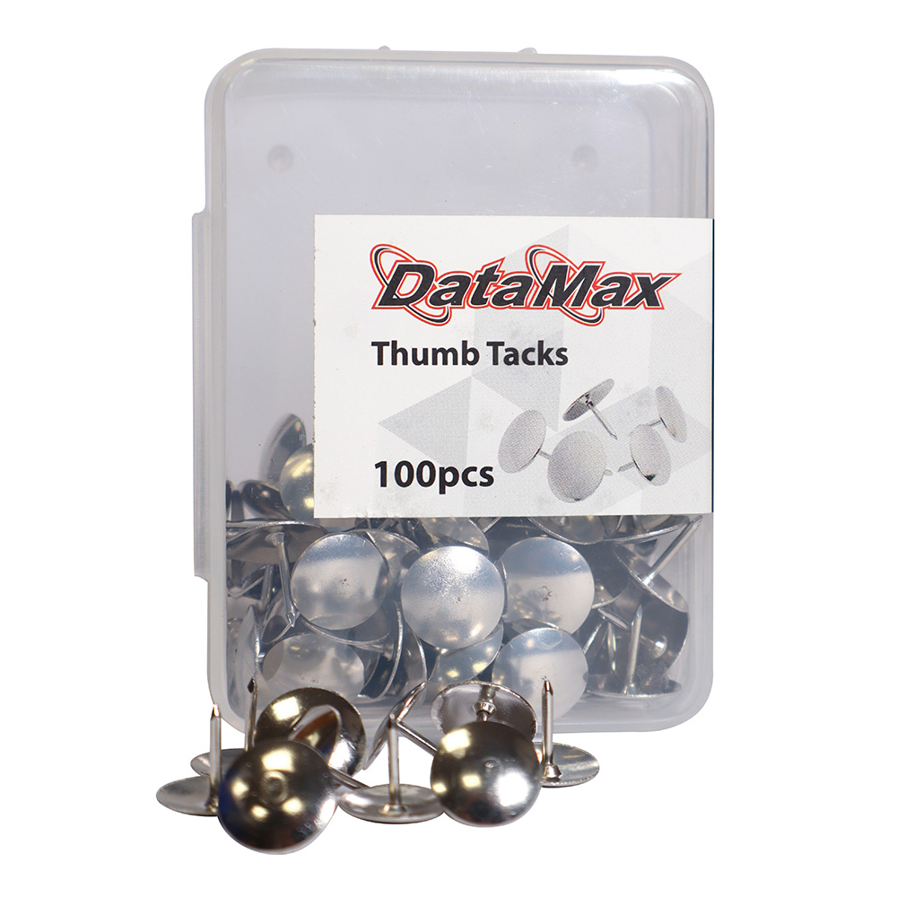 DataMax Thumb Tacks Silver 100 Pack | Theodist - Theodist