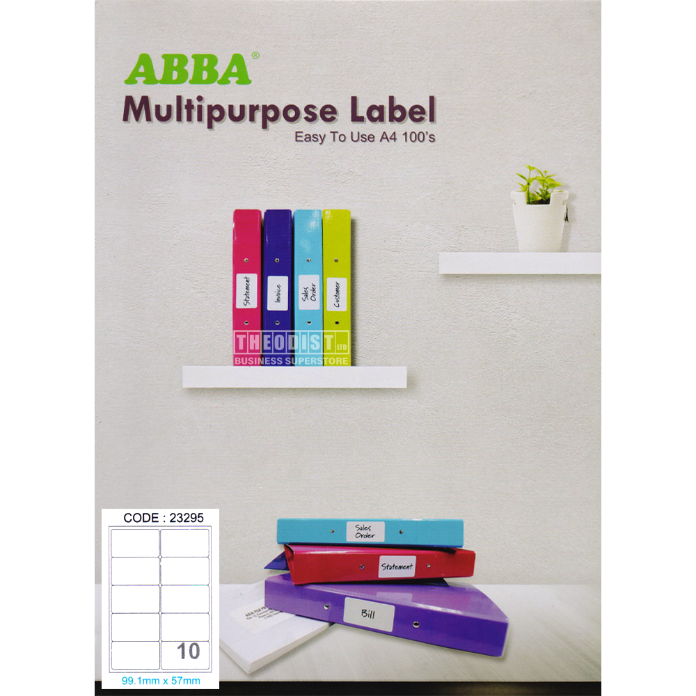 ABBA 23295 Multipurpose Label 100 A4 1000 99.1x57mm | Theodist - Theodist