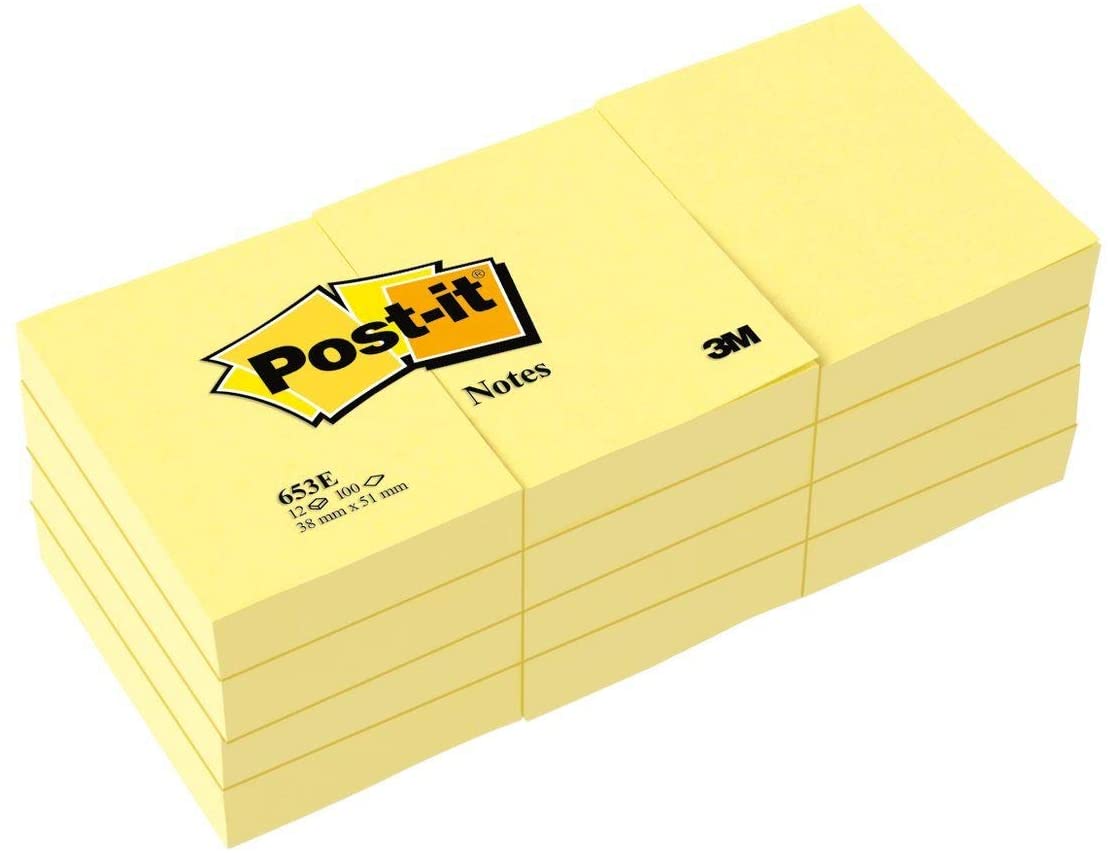 Post-it 653 Small Notes 34.9x47.6mm, Yellow | Theodist - Theodist