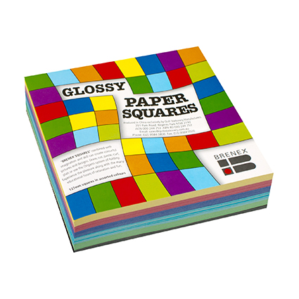 PAPER SQUARES GLOSS BRENEX 127x127mm 360/PACK COLOURED - Theodist ...