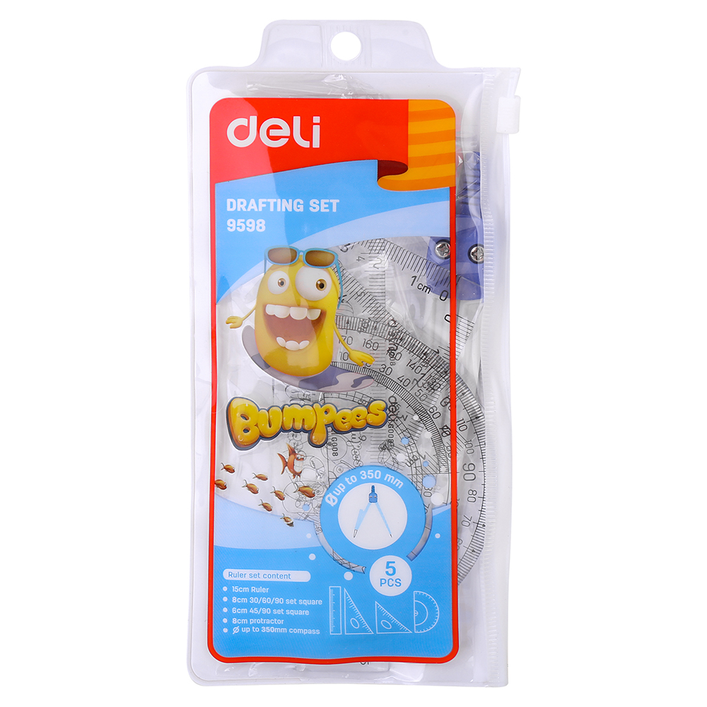 Deli 9598 Bumpees Drafting Ruler Set - Theodist