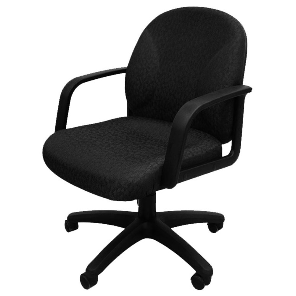 Office Chair Med-Back A5821T Fabric, Charcoal, Navy - Theodist
