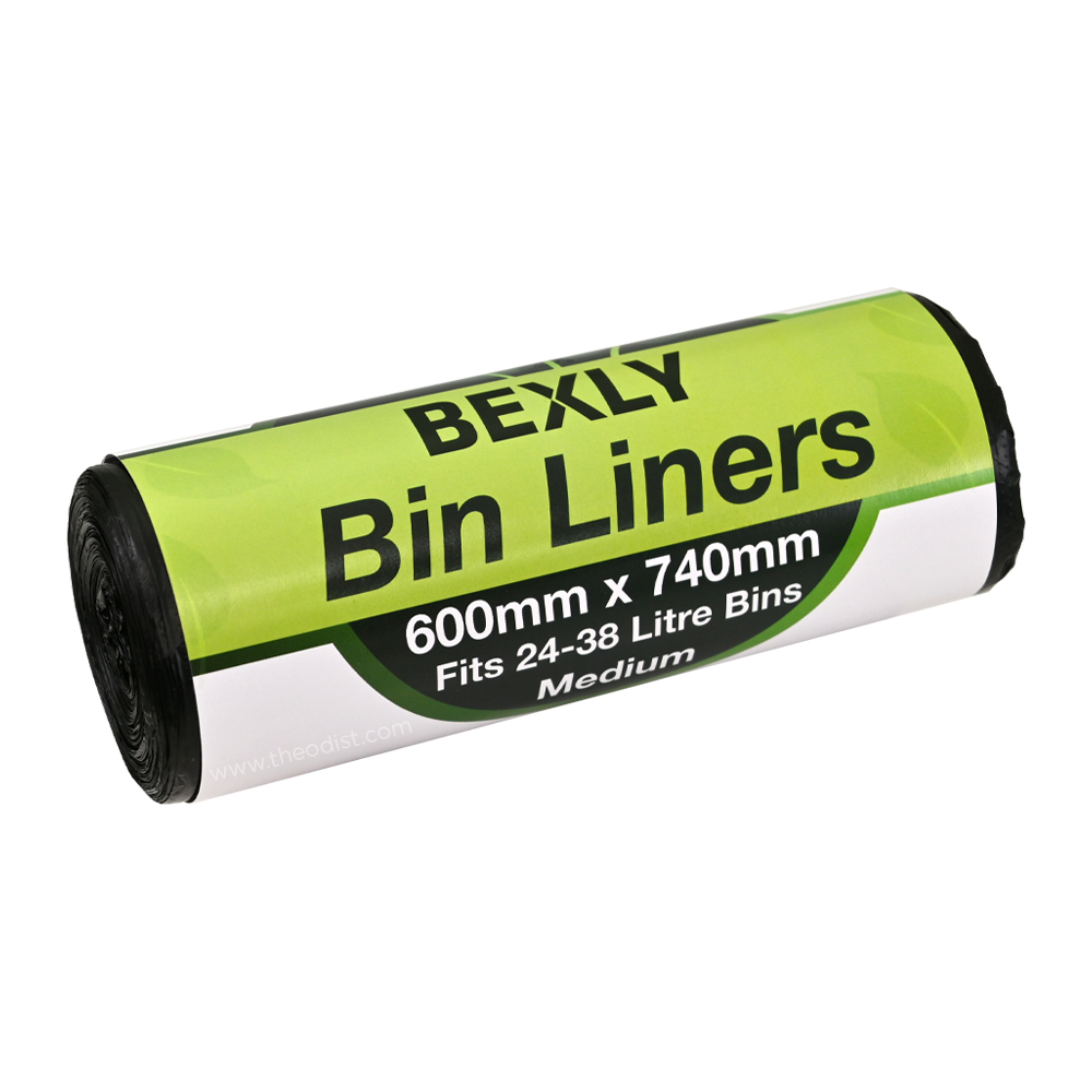 Bexly BL-M Bin Liners 600x740mm Fits 24-38 Litre Bins Medium 30 Bags ...