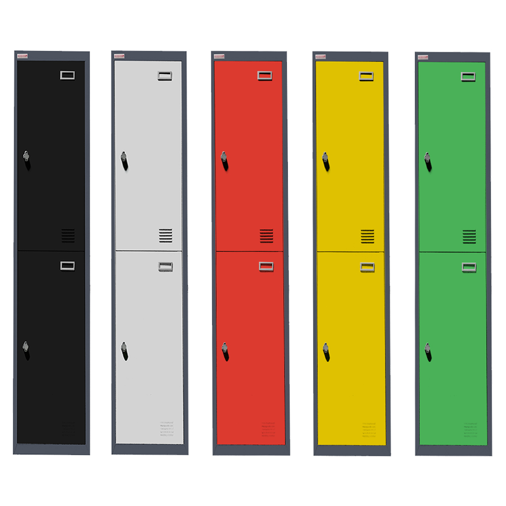 Coloured Steel Locker BZLKS2 Double Door 1850x380x450mm - Theodist
