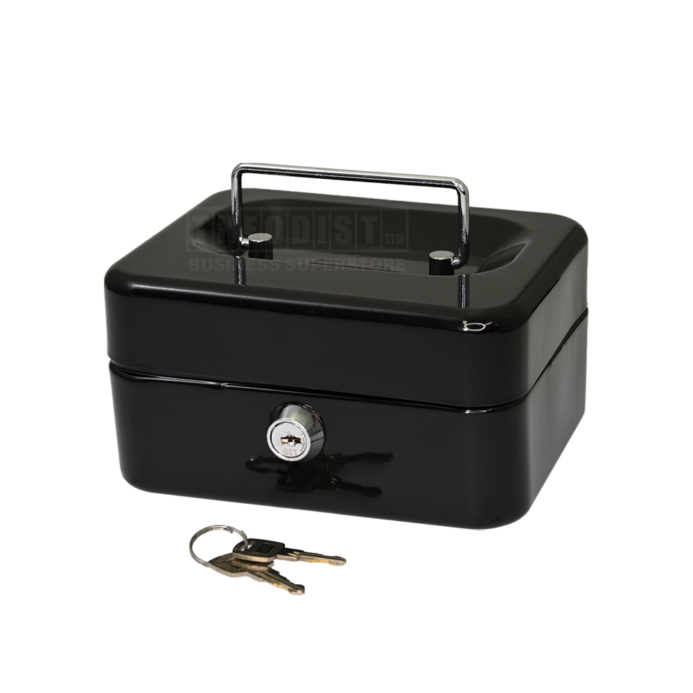 DataMax DM152 Metal Cash Box with Coin Tray & Lock Black 152x118x80mm ...