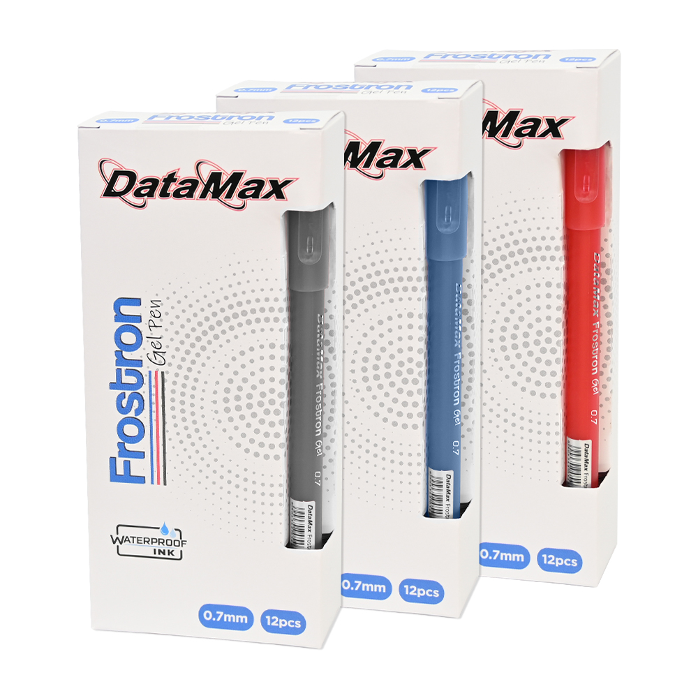 DataMax Froston Gel Ballpoint Pen 0.7mm, Black, Blue, Red 12 Pack ...