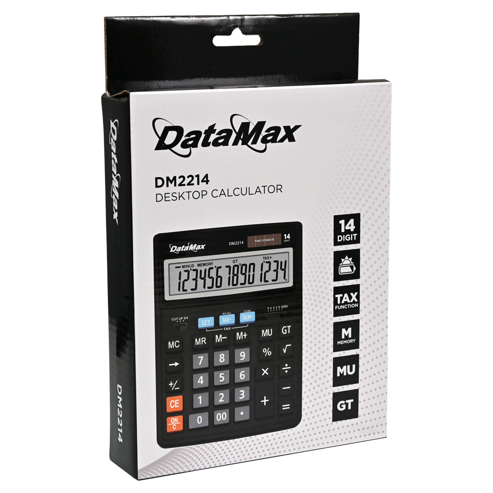 DataMax DM2214 Desktop Calculator 14 Digit 2 Power - Theodist