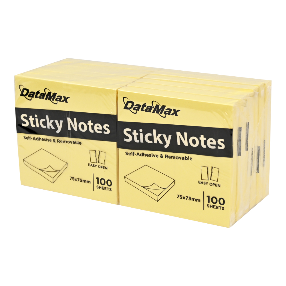 DataMax DM6549YEL Sticky Notes Yellow 12 Pack, 1200 Sheets - Theodist