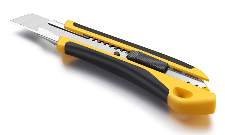 DataMax DM785 Box Cutter Rubber Grip with 18mm 8 Snap-Off Blades - Theodist