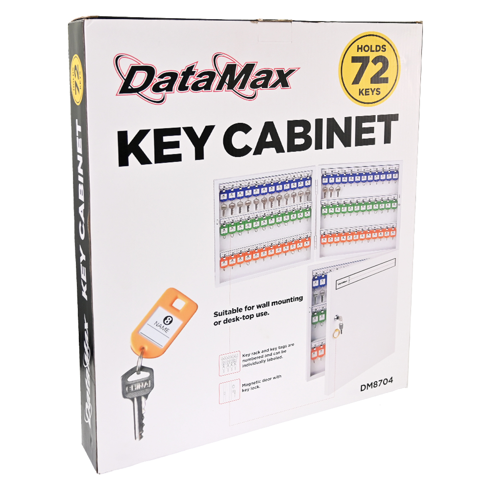 DataMax DM8704 Key Cabinet Wall Mount with Lock Holds 72 Keys - Theodist