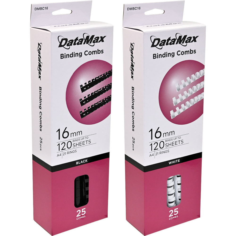 DataMax DMBC16 Binding Combs 16mm A4 120 Sheets 21 Rings 25pcs/Box ...