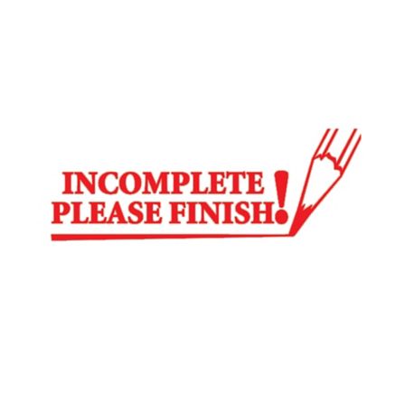 Shiny EN936 "INCOMPLETE PLEASE FINISH" OA Pre-Inked Stamp | Theodist ...