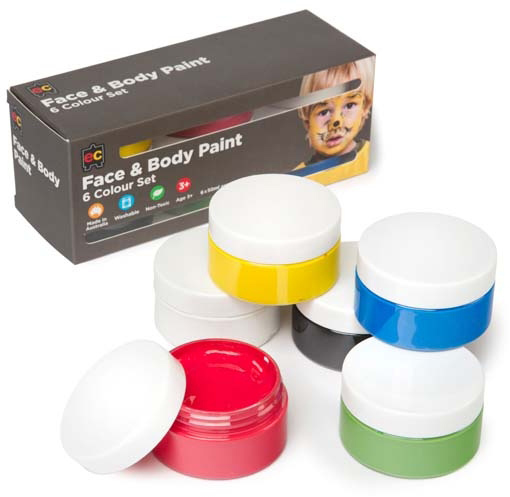 Educational Colours Face & Body Paint 6-Set 50mL - Theodist