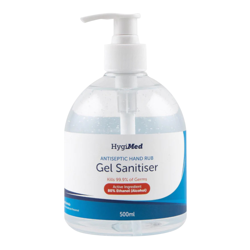 HygiMed HM500 Antiseptic Hand Rub Gel Sanitiser 80% Ethanol 500mL ...