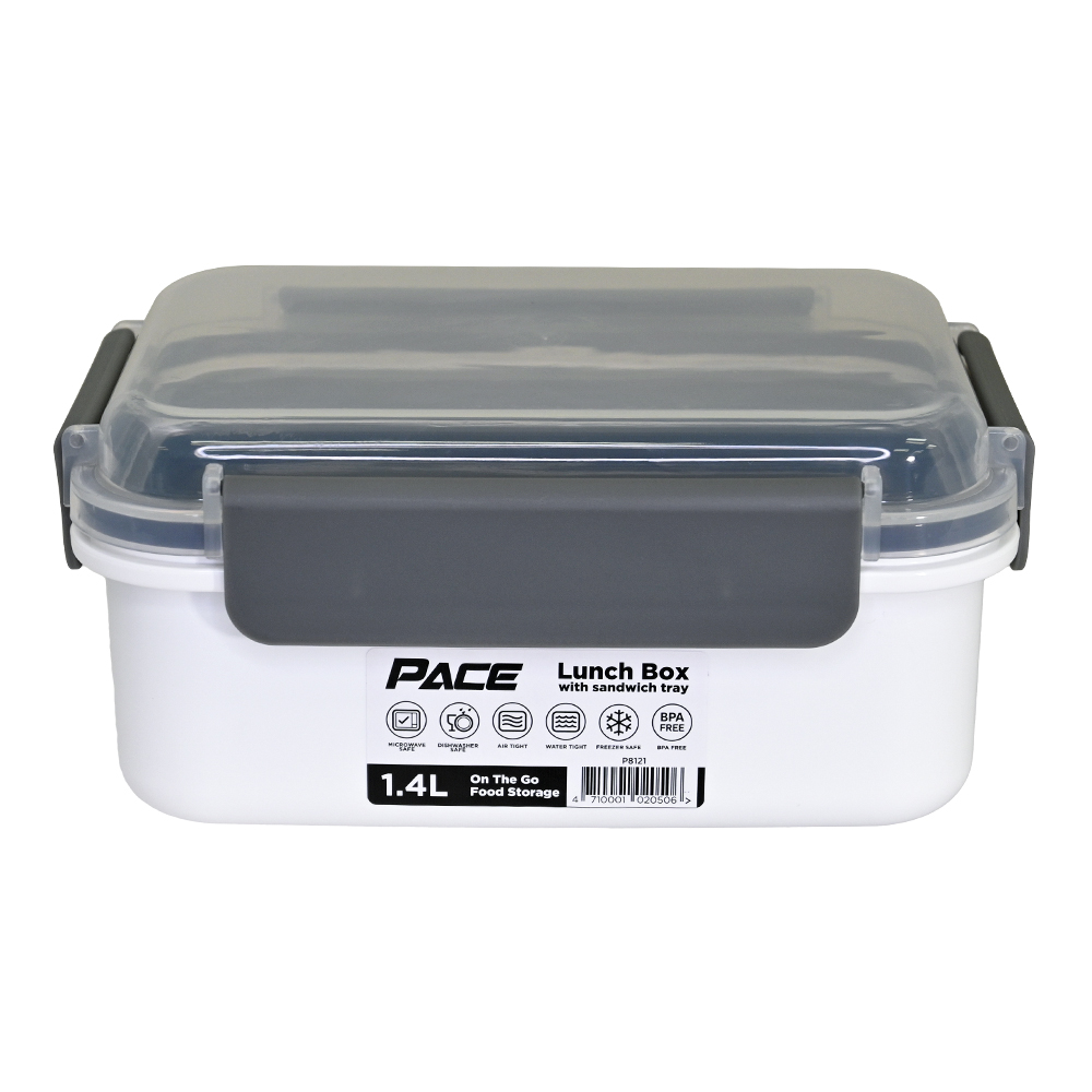 Pace P8121 Lunch Box with Sandwich Tray 1.4L On the Go Food Storage ...