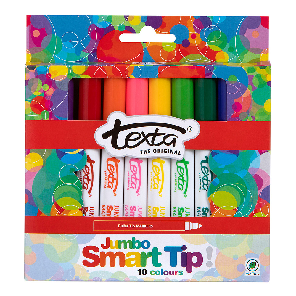 Coloured Markers - MARKERS SMART TIP TEXTA THICK + THIN PKT/10 ...