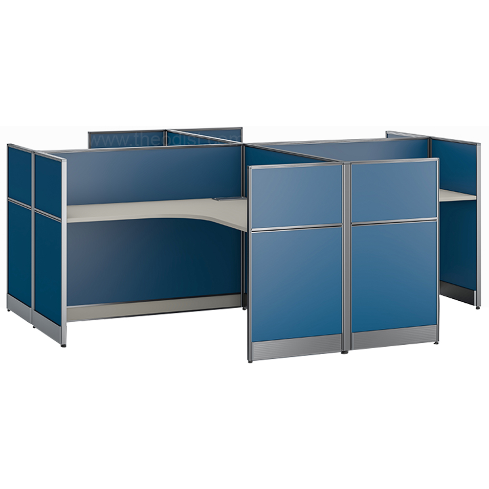 Partitioned Workstations WSLB4 4 Complete Desk "+" SHAPE ...