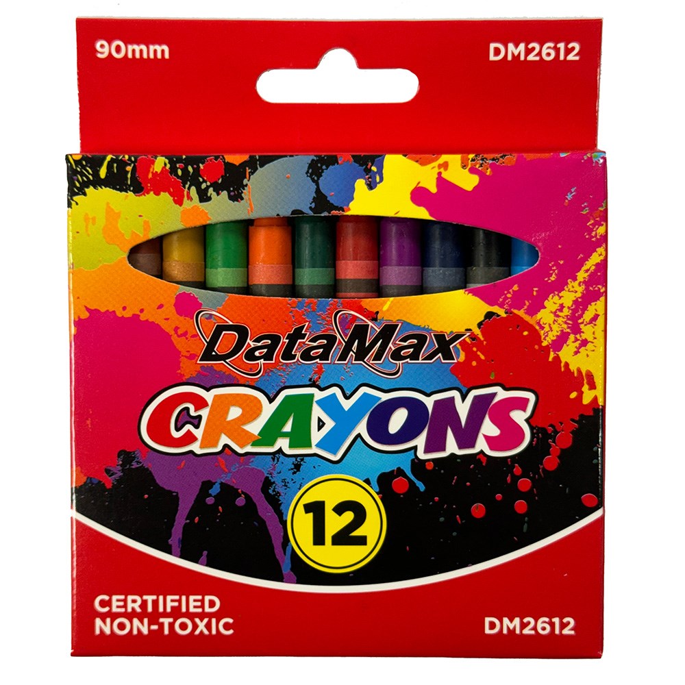 DataMax Crayons 8mm x 90mm 12 Pack - Theodist - Theodist